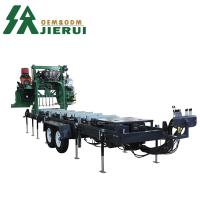 China Woodworking Gas Diesel Electric Portable Wheels Trailer Sawmill Horizontal Bandsaw Machine for sale