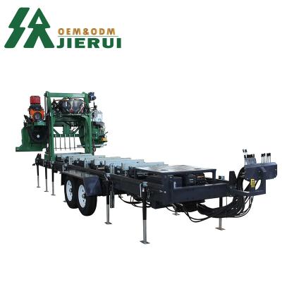 China Woodworking Gas Diesel Electric Portable Wheels Trailer Sawmill Horizontal Bandsaw Machine for sale