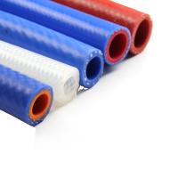 China Flexible Braided Silicone Rubber Hoses Low Hardness 8mm 10mm High Temp Silicone Heater Hose for sale