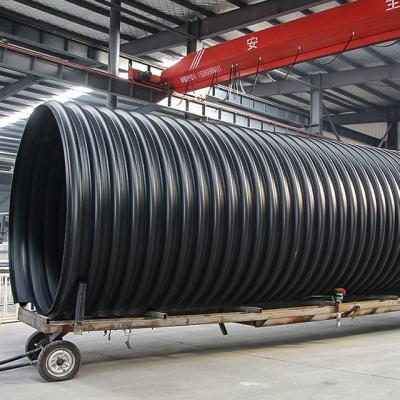 China 100 Ft Polyethylene Corrugated Drainage Tubing Corrugated Perforated Pipe Dn300mm Sn8 HDPE for sale