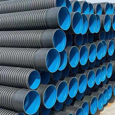 China 8 Inch 14 inch Corrugated Drain Pipe Black HDPE Polyethylene Custom for Water for sale