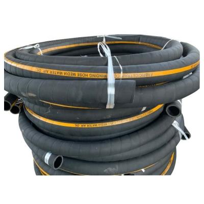 China 600 Psi Natural Gas Rubber Hose 2MPa , DN16 Steel Reinforced Hydraulic Hose Fabric Braided for sale