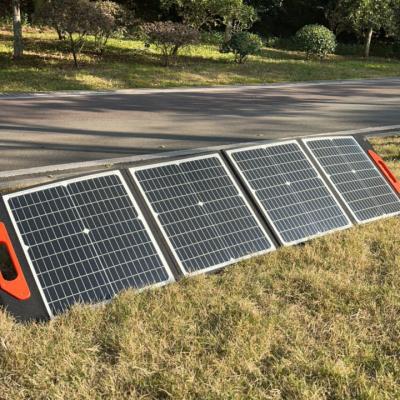 China 100wp Black Foldable Solar Panels for Solar Generator Charging while Camping Outdoors for sale