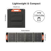 China 100wp Black Foldable Solar Panels for Solar Generator Charging while Camping Outdoors for sale