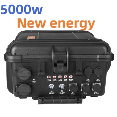 China LiFePO4 Portable Solar Power Station Emergency Generator with 110V/220V 5000W AC Outlet for sale