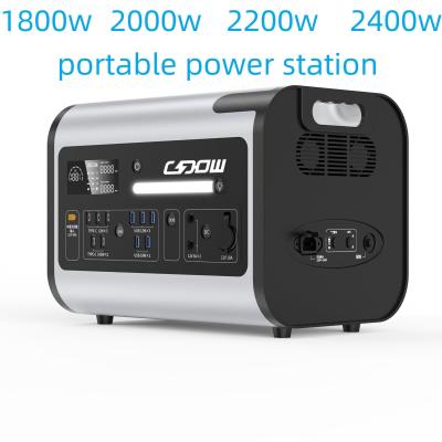 China Pure Sine Wave LiFePO4 220V Household Outdoor Mobile Power Station 2200W Energy Storage for sale