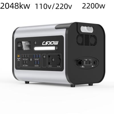 China AT22 2200W Super Powerful Lithium Iron Phosphate Portable Power Station Lithium Battery for sale