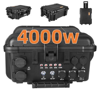 China 4000W Power Pull Rod Portable Solar Power Station with Large Capacity Lithium Battery for sale