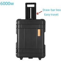 China 6000W Energy Portable with Hand-Pull Rod Pulley Inverter Lithium Battery Solar Generator for sale