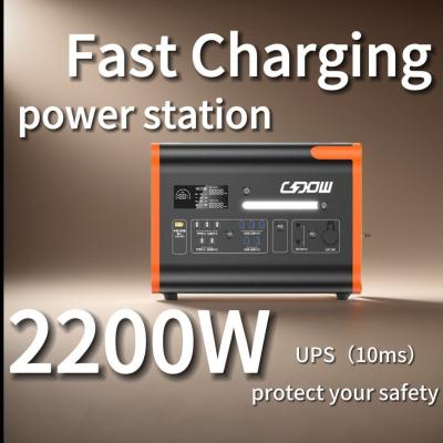China Pure Sine Wave 2000W Solar Portable Power Generator LiFePO4 Battery and BMS Protection for sale