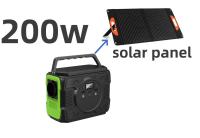 China Outdoor Mobile Power Station with 200W AC Output Solar Panel Charging and LED Lights for sale
