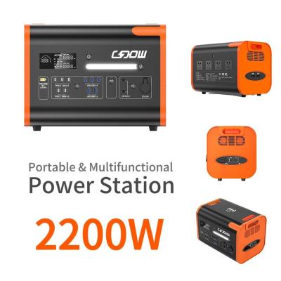 China 2200W Portable Power Bank with Type-C 3*18W/2*100W and 2500W Rechargeable Solar Panel for sale