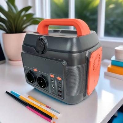 China Outdoor Portable Power Station High Capacity Orange 600W/576wh 40ah Solar Generator for sale