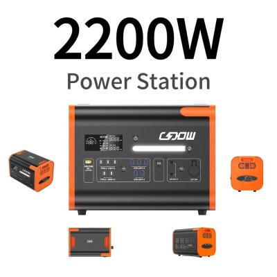 China 2200W 2000W 2500W Portable Battery Power Station with AC Charging and Type C USB Output for sale