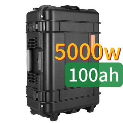 China ABS Alloy Shell Material 5000W100ah Large Capacity Lithium Battery Solar Power Station for sale