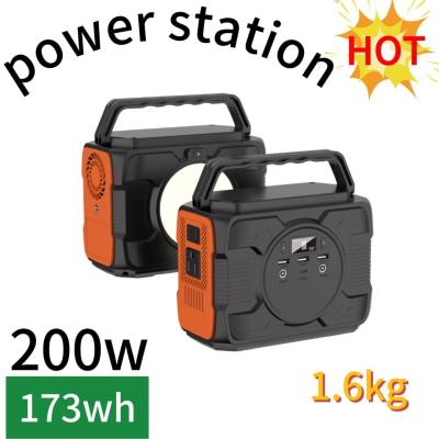 China Outdoor Mobile Power Portable Power Station with 200W/173wh Capacity and AC Output Power for sale