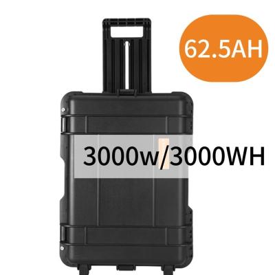 China 3000W/62.5ah Black Wear-Resistant Fireproof Portable Power Station with High Capacity for sale