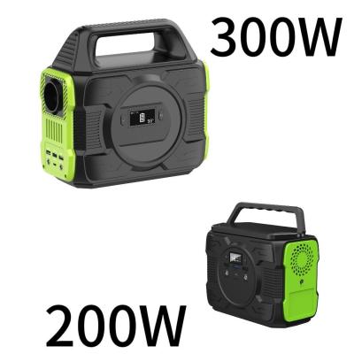China 300W/200W AC/DC Backup Power Storage Outdoor Camping Portable Power Station with 7W LED Lights for sale