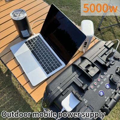China Home Outdoor AC LiFePO4 Solar Generator 5000W Power Station in Black Colour by ODM/OEM for sale