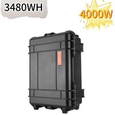 China Black Drawbar Box 4000W Solar Generator Portable Power Station for Outdoor Drone Photography for sale