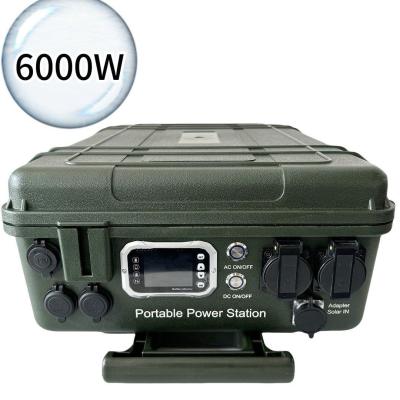 China Multifunctional 6000W Peak 3000W Total Output Power Portable Power Station with Display for sale