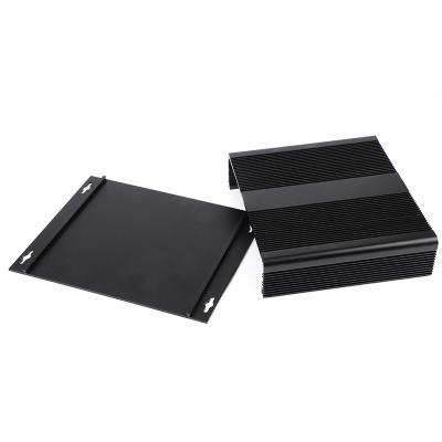 China 204x48x150mm Extruded Large Aluminum Enclosure With Heatsink Sides In Black Silver Color for sale