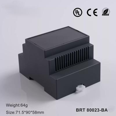 China DIN Rail Enclosure 4 Module DIN Rail Housing For PCB Relays & Modules In Fireproof ABS for sale