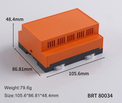China DIN Rail Enclosure BRT80034 105.6x86.8x48.4mm DIN Rail Box For Industrial Control & Power Supply for sale