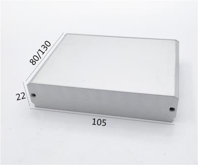 China Low MOQ Anodized Silver 105*22*80/130mm Extruded Aluminum Case for Electrical for sale