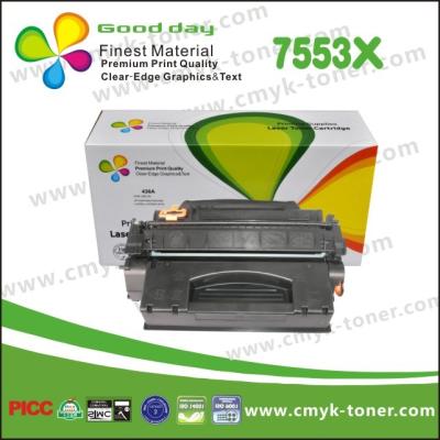 China Compatible HP Q7553X Black Toner Cartridge 220g High Yield 7000 Pages for sale