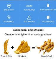 China Mini Excavator Hydraulic Power Thumb Bucket Attachment Q345B Steel Excavator Parts for sale