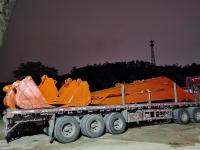 China 24m Excavator Boom Arm Komatsu PC700 Yellow Color 10500 mm Long Reach Boom Arm Excavator Extension Arm for sale