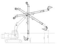 China Excavator Long Reach Boom Clamshell Telescopic Arm  For 35 Ton Excavator Parts PC300 PC360 ZX350 ZX400 for sale