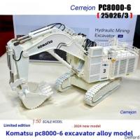 China Komatsu PC8000-6 Mining Backhoe Excavator Scale Model White Collector'S Edition Die Cast No. 25026 for sale
