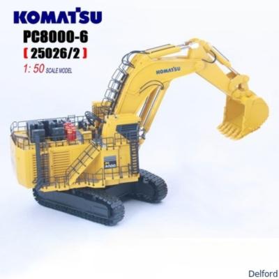 China Komatsu PC8000-6 Mining Backhoe Excavator Scale Model White Collector'S Edition Die Cast No. 25026 for sale