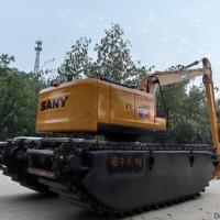 China Floating Amphibious Excavator Pontoon Swamp Buggy Conversion Sany SY135 for sale