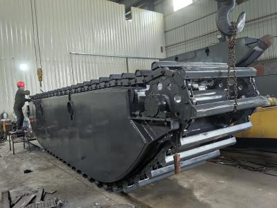 China Defeng CUSTOMIZED AMPHIBIOUS EXCAVATOR TRACK PONTOON FLOATING TRACK With hydraulic piles USED FOR DX225 DH225 20 TONS EXCAVATORS for sale