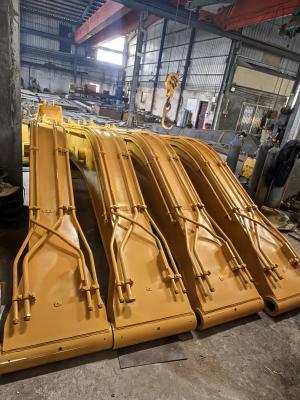 China Defeng Customized Excavator Long Boom for  320 320C 320D 321C 322 322CL Long Reach Arm Q355B with hammer pipes for sale
