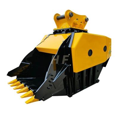 China Customized Excavator Crusher Bucket For Rock Concrete Demolition Waste Handling Jaw Crusher Attachment Recycling Machine Supplier for sale