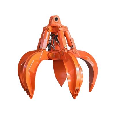 China Rotary Polyp Lotus Grab Scrap Metal Yard Hydraulic Orange Peel Grapple for Excavator Crane for sale
