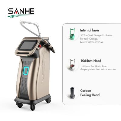 China 1064nm Q Switched Nd Yag Laser Tattoo Removal Machine 600W 2 Wavelengths OEM ODM for sale