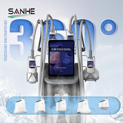 China 360 Degree Cooling Cryolipolysis Machine 5 Handles Fat Freezing Equipment 1200W for sale