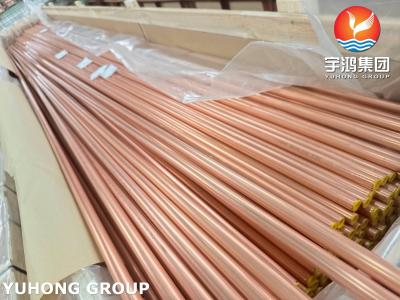 China JIS H3300 C1220T Red Copper Seamless Tube DHP Copper Tube Heat Exchanger Tube for sale