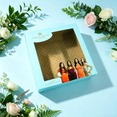 China Clear Paper Packaging Box Acetate Window UV Varnish Embossed for Skincare Gift Set, Make-Up, Toy for sale