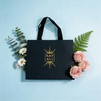China FDA Compliant Paper Shopping Hand Bags Durable Ribbon Handle Foil Stamping for Cosmetics, Perfume, Jewelry for sale