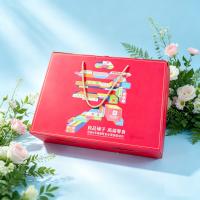 China High End Corrugated Box Twisted Handle Strong Compact Gift for Snack Set, Food Kit, Wine for sale