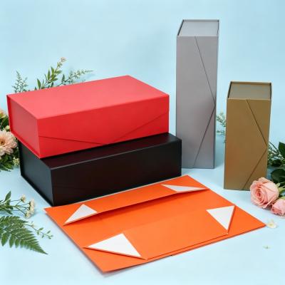 China Foldable Gift Box Flat Shipment Sturdy Recyclable Coated Paper for Cosmetic, Jewelry, Souvenir for sale