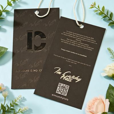China Coated Hang Tag Paper Card Apparel Printed Recyclable Custom for Clothing, Bag, Garment for sale
