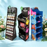 China Large Corrugated Paper Display Capacity Easy Install Freestanding Floor for Store, Shop, Mall Counter for sale