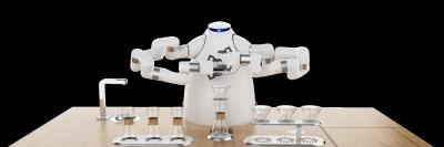China Double Arm Robot Coffee Machine RGB Beverage Cafe Robot Espresso for sale